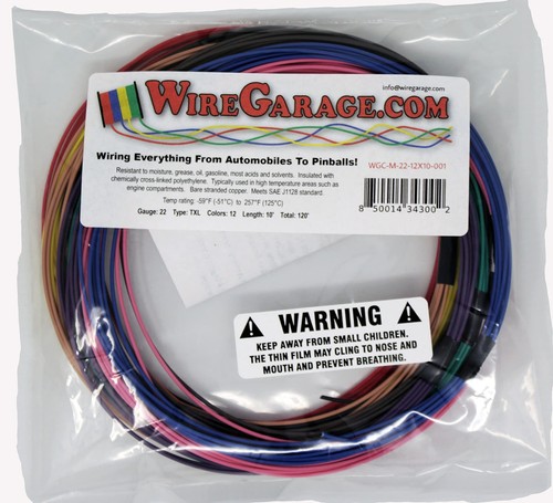 High Temp TXL Cross-Link XLPE Stranded Wire 22 AWG GA Gauge SAE J1128 ...