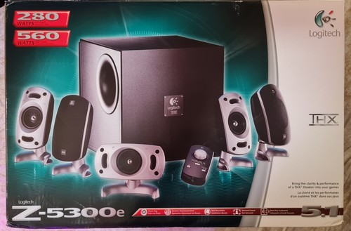 Logitech Z-5300e 5.1 THX Surround Computer Speakers Subwoofer COMPLETE ...