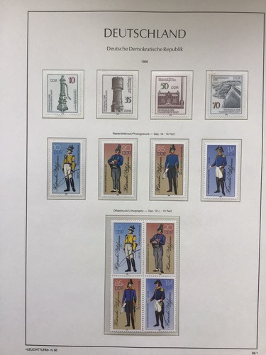 East Germany 1986 MNH 86.1 MNH Postal Uniforms Of 1850 & Water Supply ...