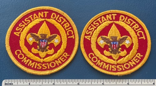 2 Vintage ASSISTANT DISTRICT COMMISSIONER Boy Scout Position PATCHES ...