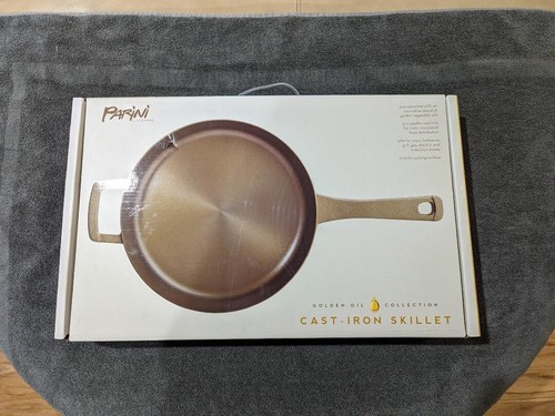 10" Cast Iron Skillet Pan Parini Pre-Seasoned Golden Oil Collection for ...