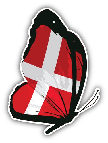 Denmark Flag Butterfly Car Bumper Sticker Decal 4'' x 5'' | eBay