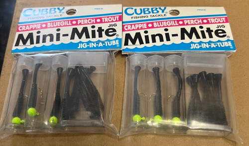 2 Packs - Cubby Mini Mite Black/Green (3 jigs & 8 tails per package) | eBay
