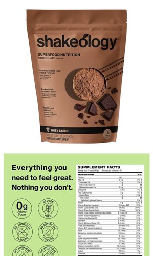 Shakeology 0g Added Sugar - Chocolate - Whey Protein - 30 Serving Bag ...