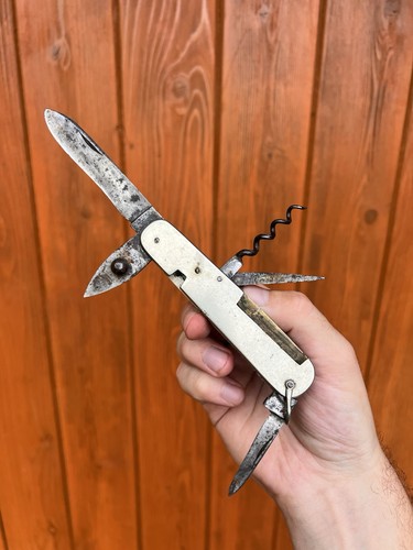 Antique G. Butler & Co WW1 Multitool Pocket Knife Art Geo Sheffield KEY ...