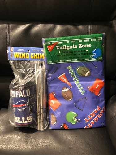 NFL Windchime Buffalo Bills + gameday tailgate tablecloth 52 x 70in new ...