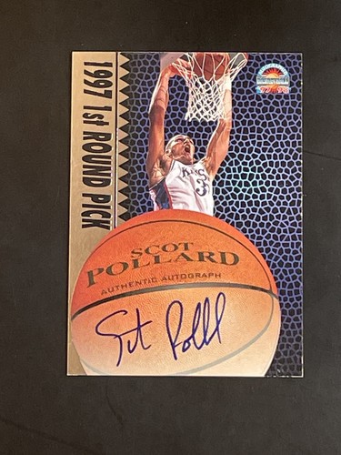 1997-98 Score Board Autographed Basketball Rookie Scot Pollard Kansas ...