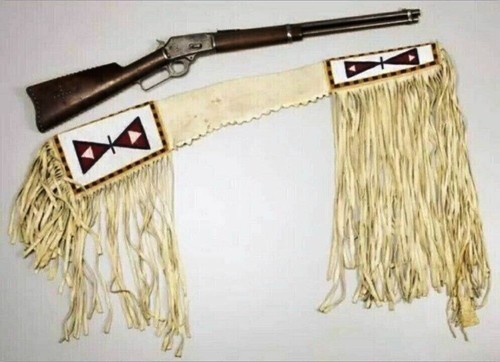 Indian Beaded Rifle Scabbard Sioux Style Suede Leather Native American ...