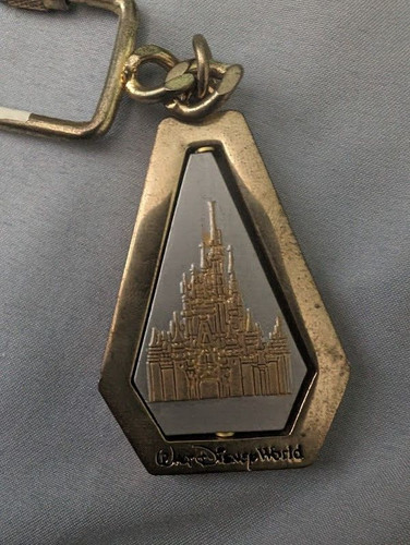 Walt Disney World Cinderella Castle Keychain Gold and Silver Spinning ...