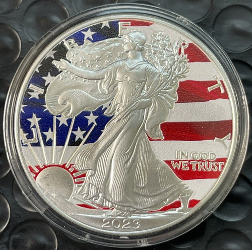 1 Oz 999 Silver Flags Of The World USA Unlimited Edition American ...