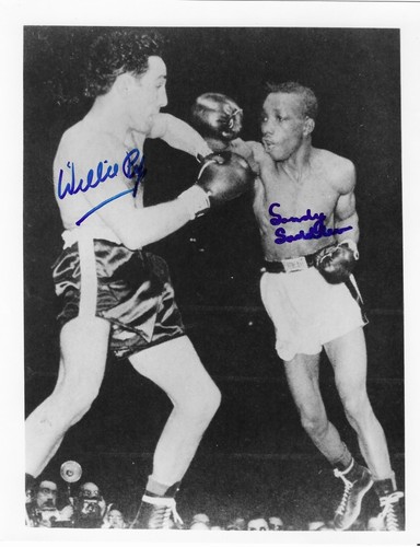 Willie Pep Sandy Saddler Autographed Photo World Boxing Champions ...