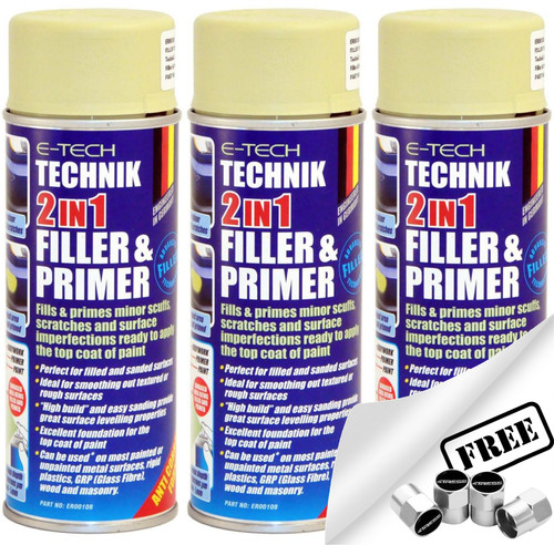 E-Tech TECHNIK 2 in 1 High Build Filler & Primer Spray Paint 3x400ml ...