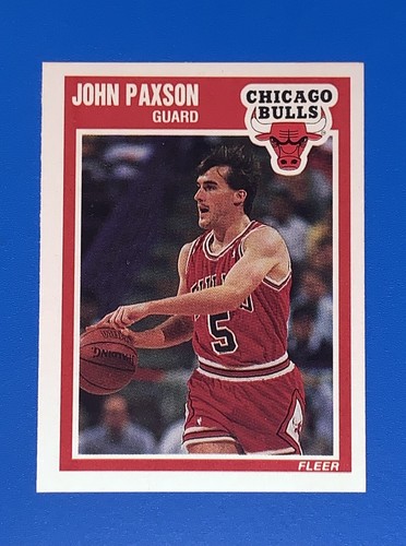 1989-90 Fleer John Paxson Basketball Card #22 Chicago Bulls Set Break ...