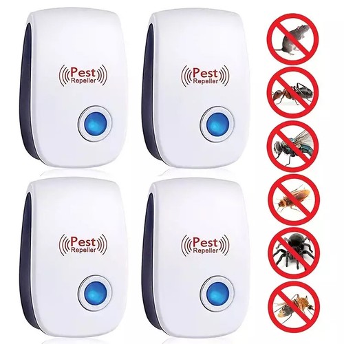 4 Pack Ultrasonic Plug In Pest Repeller Deter Mouse/Mice/Rat/Insect ...