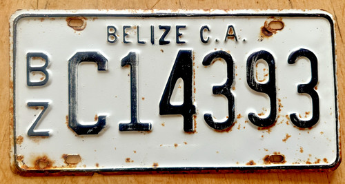 BELIZE CENTRAL AMERICA AUTO LICENSE PLATE " BZC 14393 " BZ | eBay