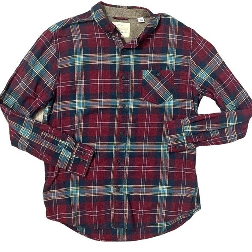 Weatherproof Plaid Flannel Shirt Men L Fall Red Navy Lumberjack ...