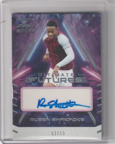 LEAF ULTIMATE SOCCER RUBEN SHAKPOKE "ULTIMATE FUTURES" AUTOGRAPH 1/10 ...