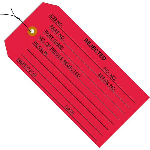 Shipping Tags Wired, 4 3/4"L X 2 3/8"W 1000-Pack | Red Inspection ...