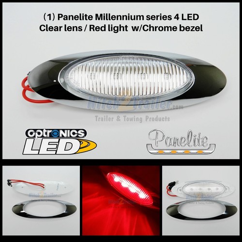 1 Panelite Millennium 4 LED M1 Clear/ Red marker light w/Chrome Bezel 6 ...