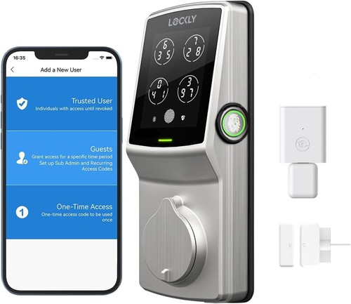 Lockly Secure Pro Deadbolt Edition SATIN NICKEL Smart Lock FINGERPRINT ...