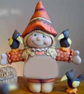 Ceramic Bisque Scarecrow for sale | eBay
