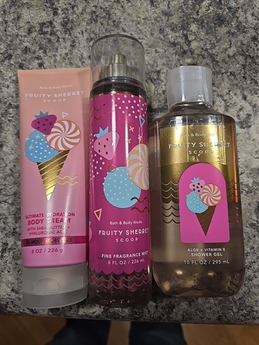 Bath and Body Works Fruity Sherbet Scoop Full Size Mist, Body Cream ...