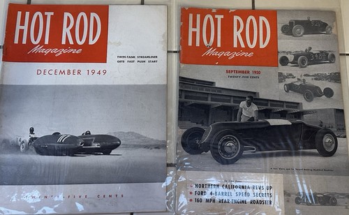 2 LOT Vintage 1949 1950 HOT ROD Magazine TWIN TANK STREAMLINER Ford ...