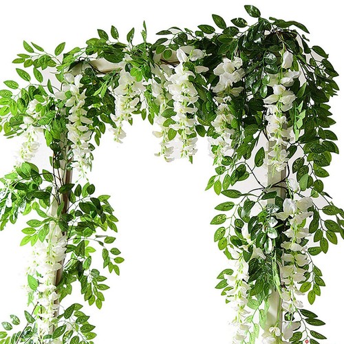 Artificial Flower 7FT Long Trailing Wisteria Garland Fake Arch Hanging ...