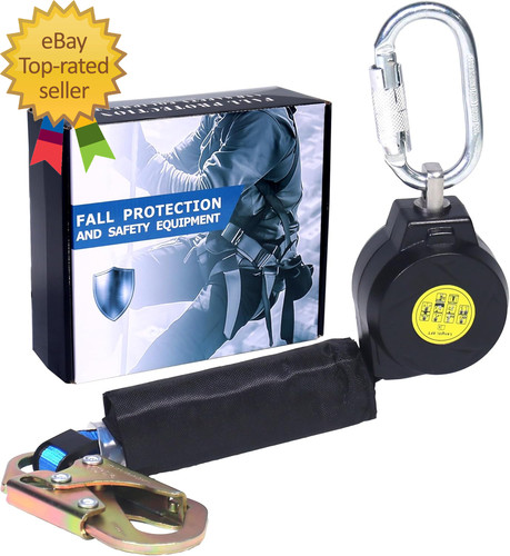 6FT Self Retracting Lifeline Fall Protection Retractable Lanyard Fall ...