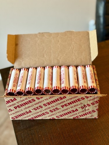 Box of 50 penny rolls picked up from the bank12/17/ 2025 OBW 🔥 | eBay