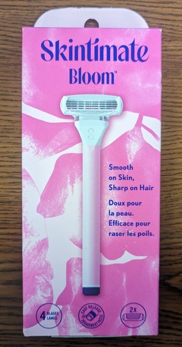 LOT OF 4 SKINTIMATE BLOOM 4 BLADE WOMEN'S RAZOR - 1 RAZOR HANDLE & 2 ...