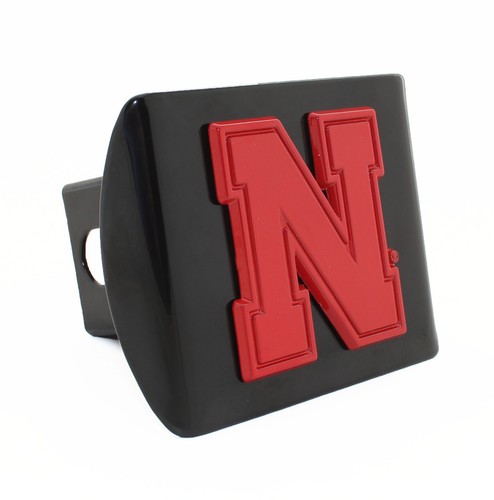 University of Nebraska Red on Black Metal Hitch Cover | eBay