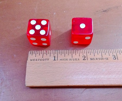 Vintage Lot Of Two Red Translucent Dice In Good Condition | eBay