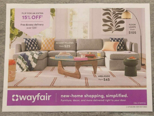 Wayfair 15% Off Coupon Paper (Fold origami?) - Expires 03/2/25 | eBay