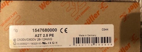 Weidmuller Wiring Terminals A2T 2.5 PE , 1547680000 NEW BOX OF 50 | eBay