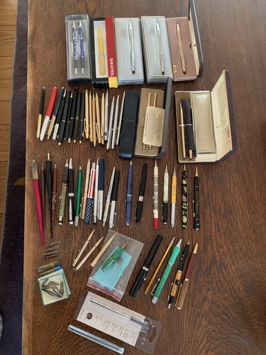 Lot of Approx. 60 Vtg Antique Pens, Pencils, Fountain Pens, Rolled Gold ...