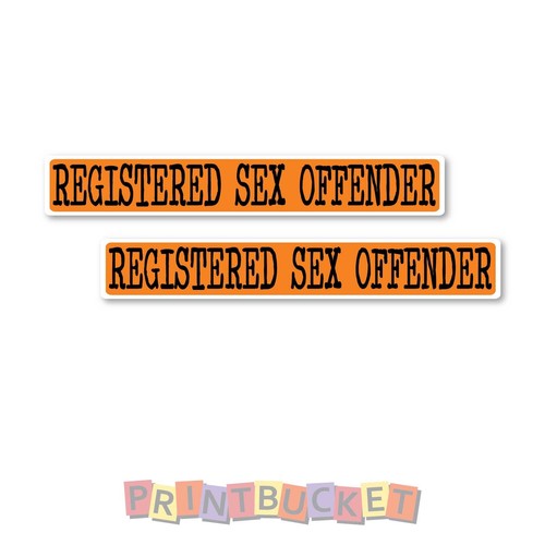 Sex offender sticker 200mm 2 pack - for your mates cars after the pub ...