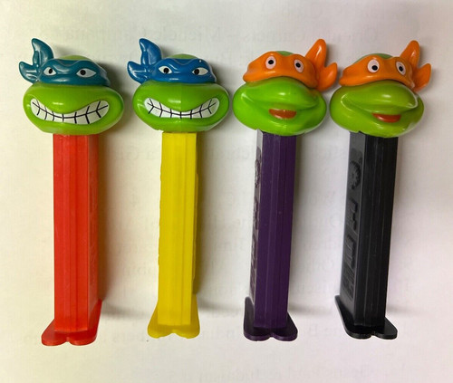 PEZ 1990's Original Ninja Turtles 2 Angry (Includes 1 Teal) & 2 Smiling ...