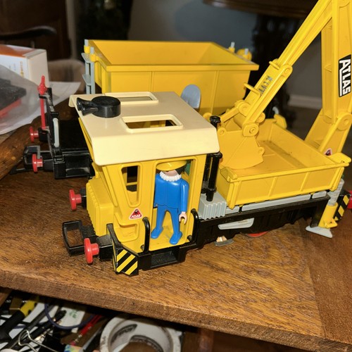 PLAYMOBIL 4053 Construction Work Atlas Train - (incomplete) with coal ...