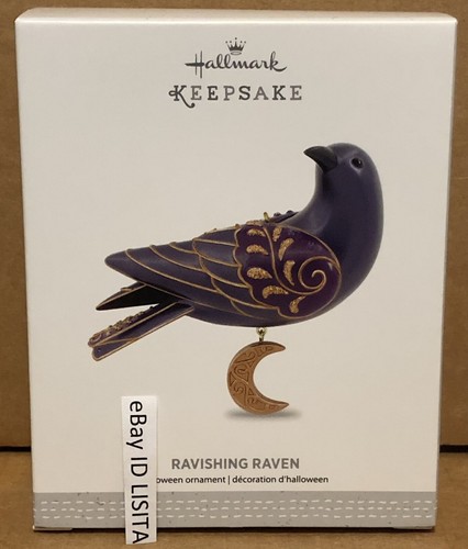 2017 Hallmark Ornament QFO5245 Ravishing Raven Sparkling Halloween ...