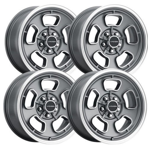 (Set-4) Vision 148 Shift 15x5.5 5x4.75 7mm Gray Wheels Rims 15 Inch | eBay