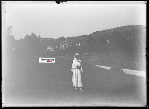 Women, Landscape, Vintage Glass Photo Plate, Black & White Negative 6X9 ...