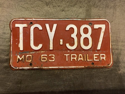 1963 MISSOURI LICENSE PLATE TRAILER # TCY -387 | eBay