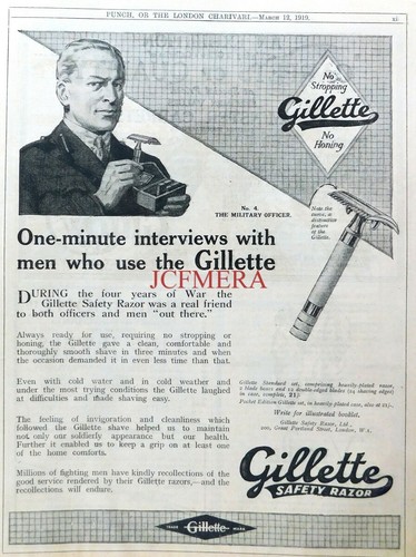 GILLETTE Safety Razor Shaving Advert - 1919 'Interview : Military ...