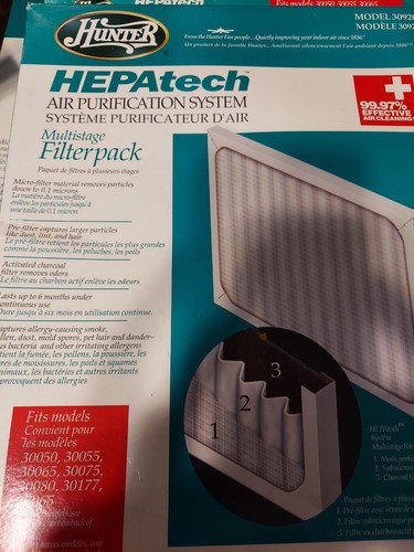 Hunter HEPAtech Air Purification System Filter Pack Model 30920 NEW lot ...