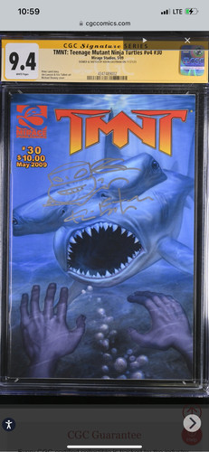 TMNT Vol. 4 Issue #30 cgc 9.4 VERY RARE 1 of 1k, Signed +Sketch ...