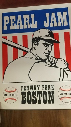 NEW Pearl Jam Poster Fenway Park Boston 2016 tour poster | eBay