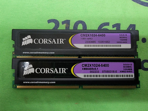 LOT OF 2 - Corsair XMS2 DDR2 Xtreme Performance CM2X1024 800MHz Desktop ...