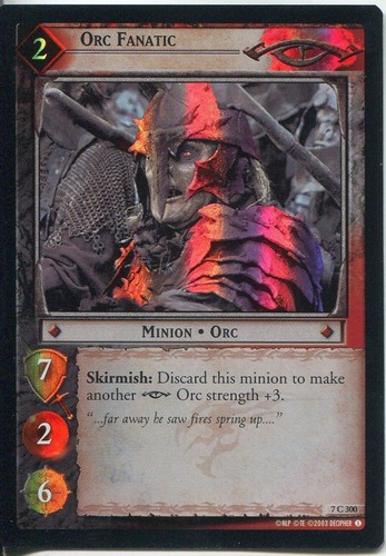 Lord Of The Rings Foil CCG Card RotK 7.C300 Orc Fanatic | eBay