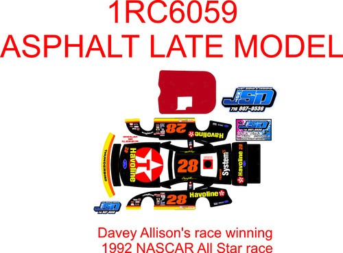 1RC ASPHALT LATE MODEL 1RC6059 WRAP DAVEY ALLISON 1992 ALL STAR WIN CAR ...